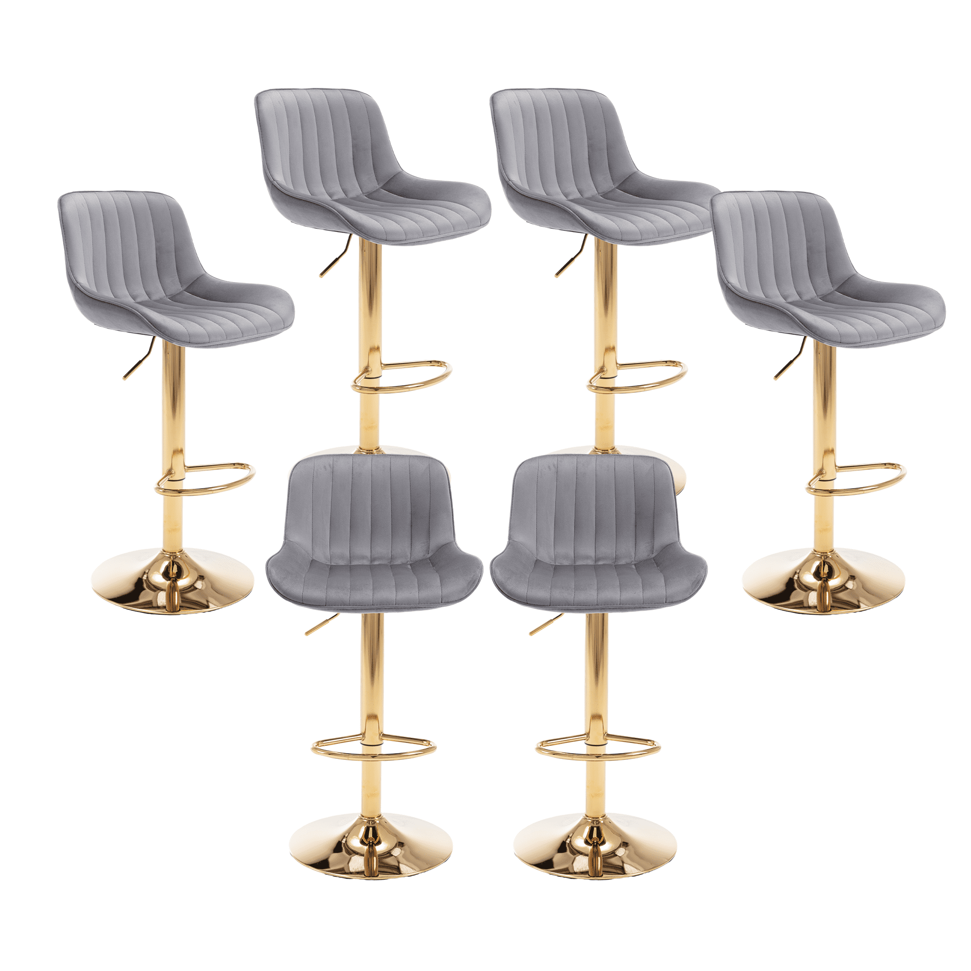 24-32 Inch Velvet Swivel Simple Bar Stool with Back, Velvet Upholstered ...