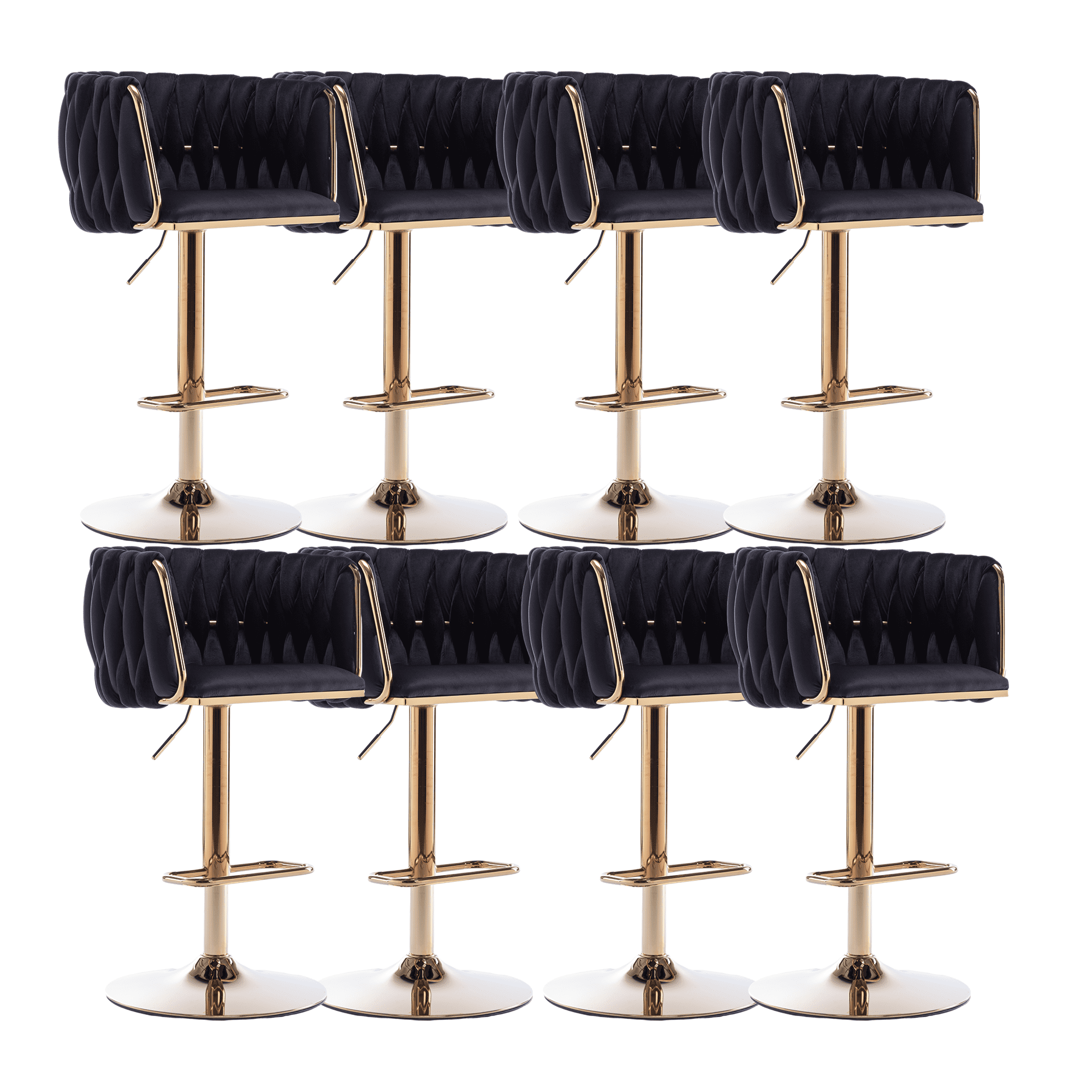 24-32 Inch Velvet Woven Swivel Bar Stools with Back, Velvet Upholstered ...