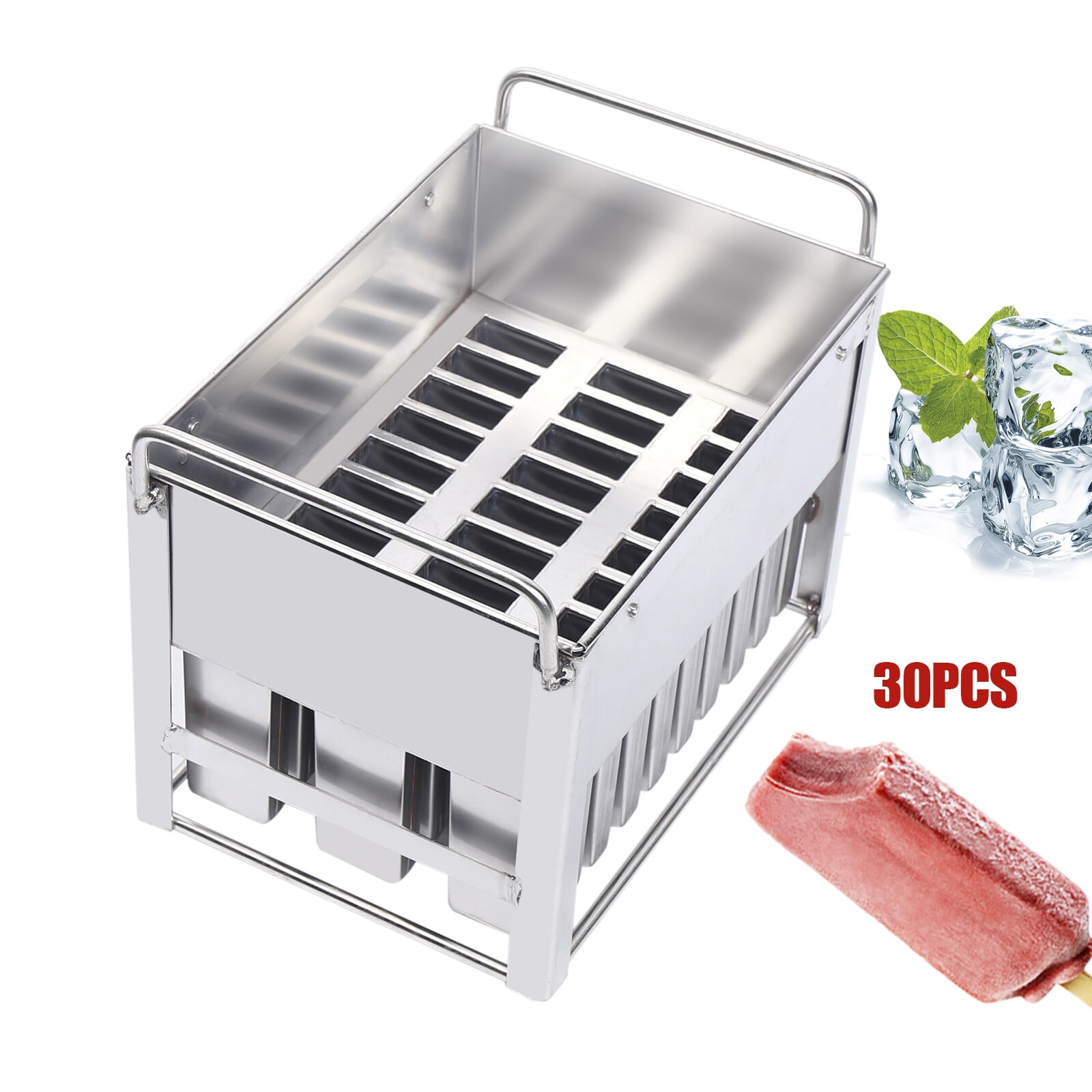 24*33*24cm Rectangle Stainless Steel Ice Cream Molds Silver Ice Cream ...