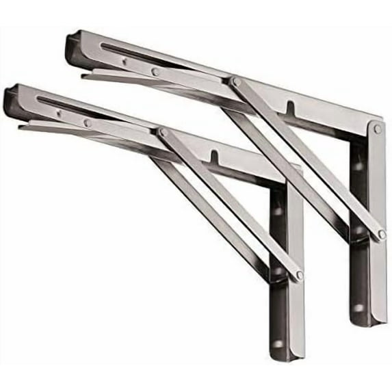 24" Folding Shelf Brackets, Max Load: 330lb Heavy Duty Stainless Steel ...