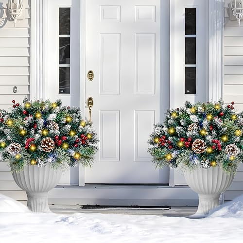 24" Prelit Artificial Christmas Tree Urn Fillers, Battery Operated ...