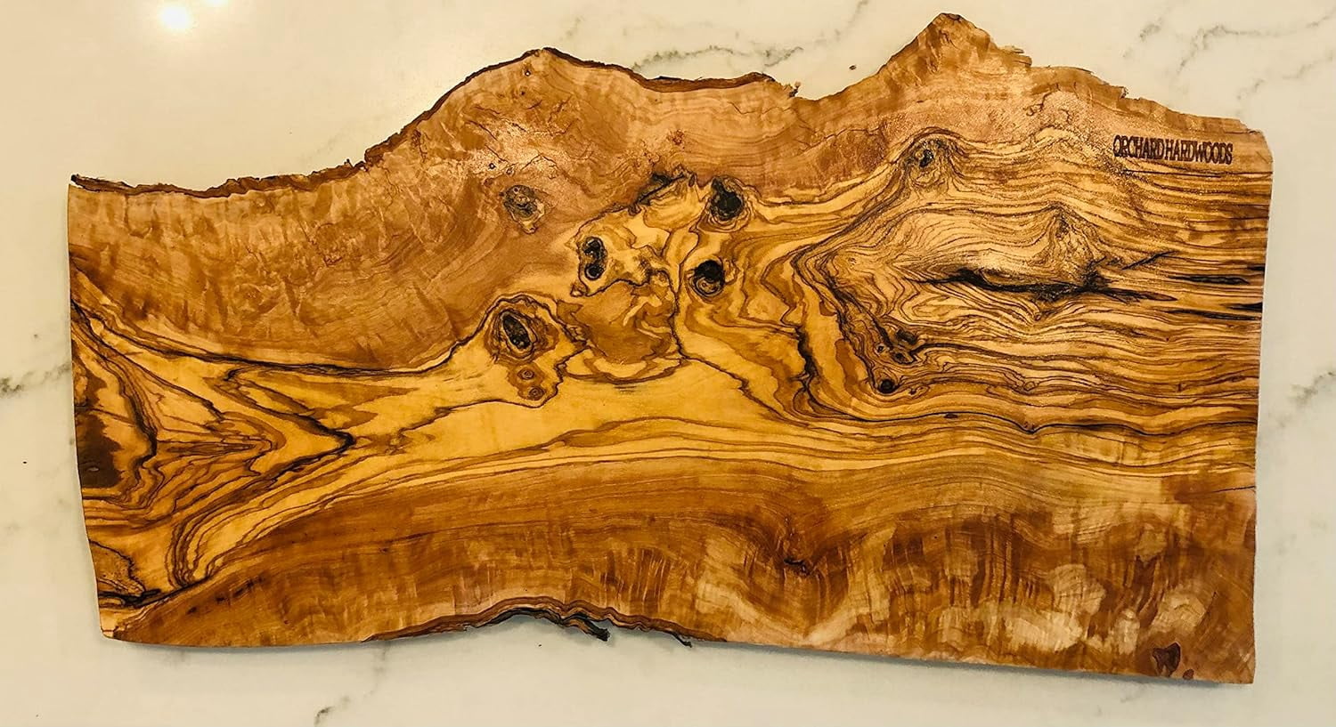 24" Rustic Handmade Bark Edge Olive Wood Charcuterie Board Extra Large ...