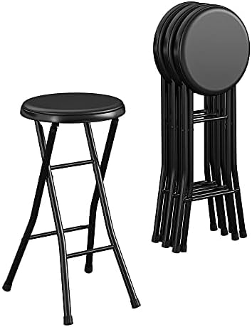 24" Vinyl Padded Folding Stool, Multipurpose, Great for Small Spaces ...
