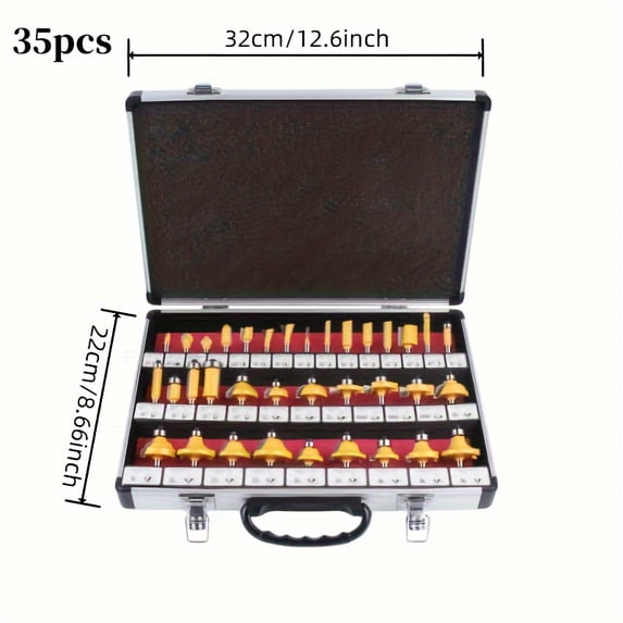 24/35pcs Carbide Tipped Router Bit Set, 1/4 Inch Shank Precision ...