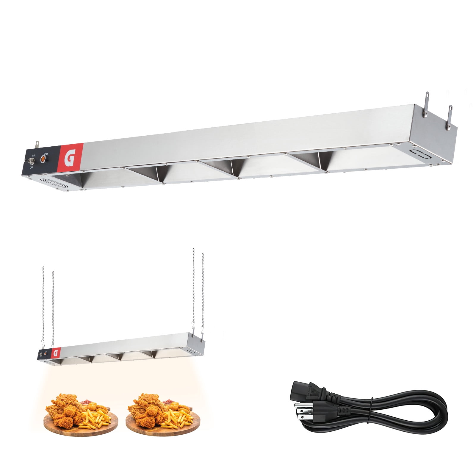 24 36 48 60-Inch Electric Strip Heater, 1300W, 12A, Commercial Grade ...
