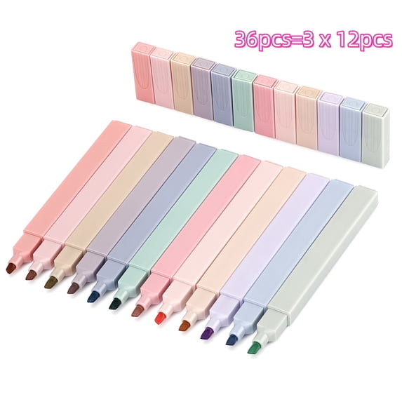 24/36/48 Pack No-Bleed Bible Highlighters Pastel Set, Dual Tip Cute ...