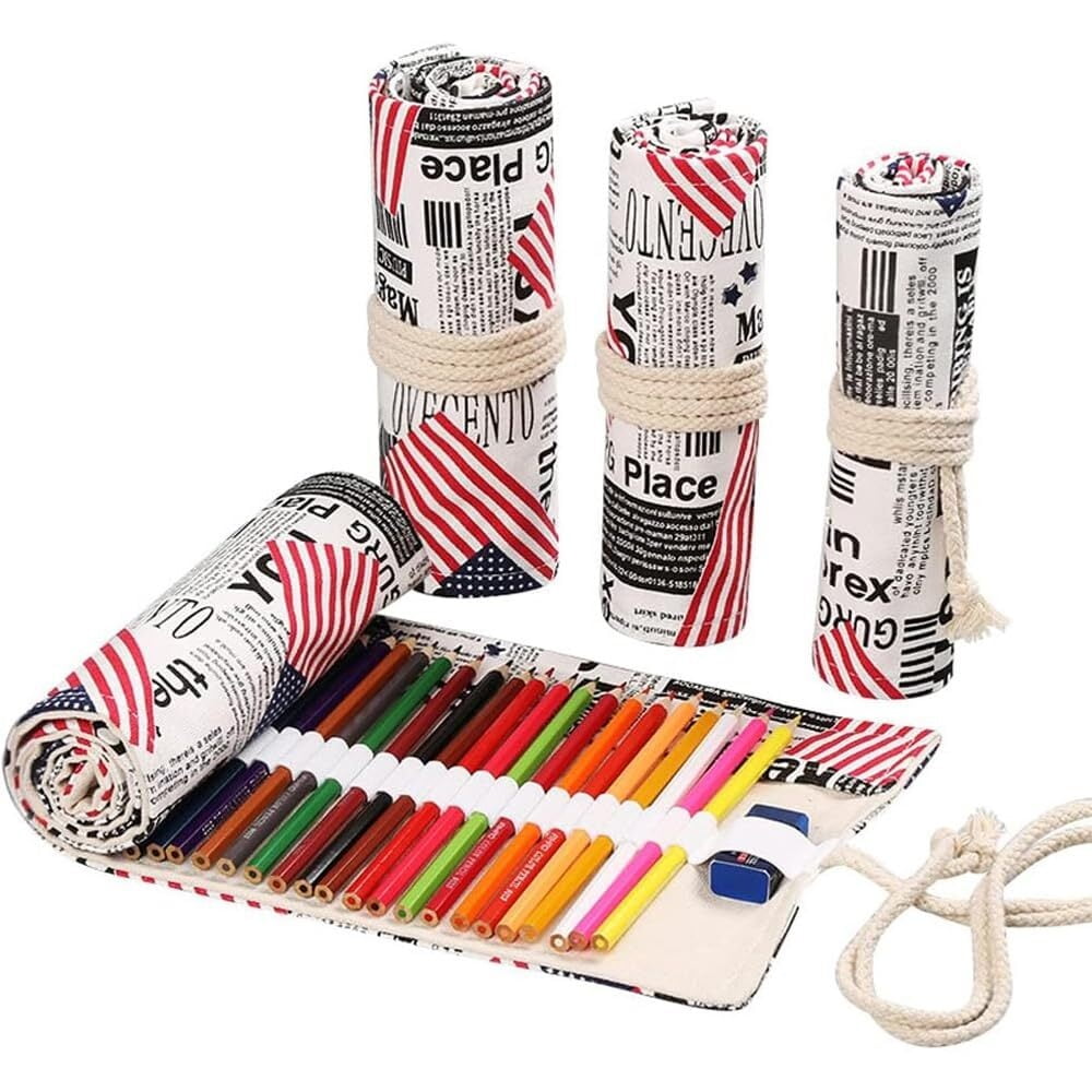 24/36/72 Slots Pencil Wrap Pencil Rolls, Artist Colored Pencils Roll Up ...