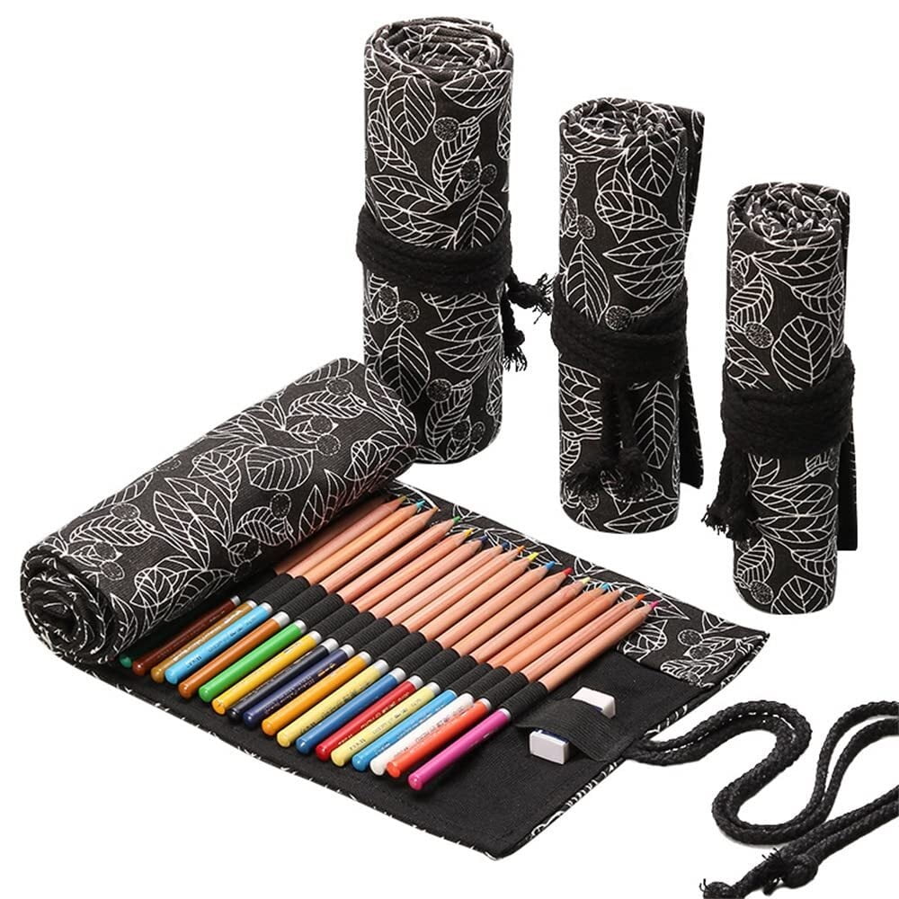 24/36/72 Slots Pencil Wrap Pencil Rolls, Artist Colored Pencils Roll Up ...