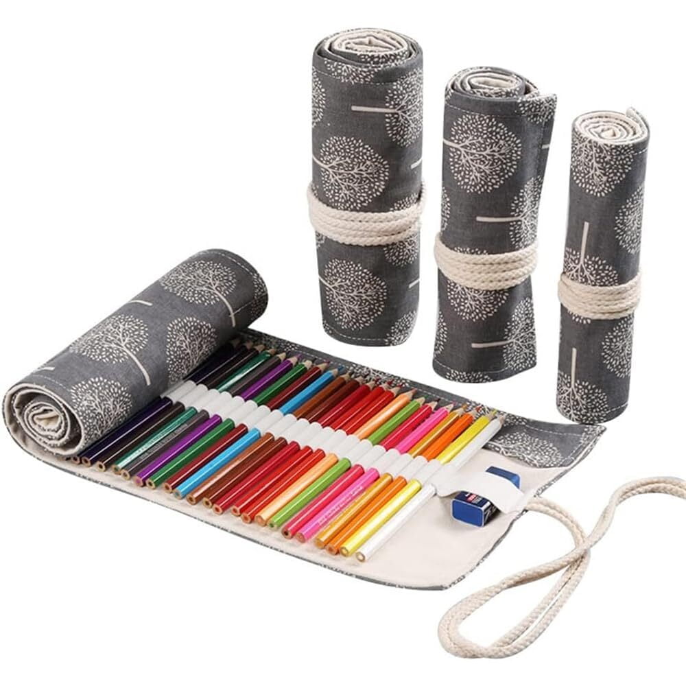24/36/72 Slots Pencil Wrap Pencil Rolls, Artist Colored Pencils Roll Up ...