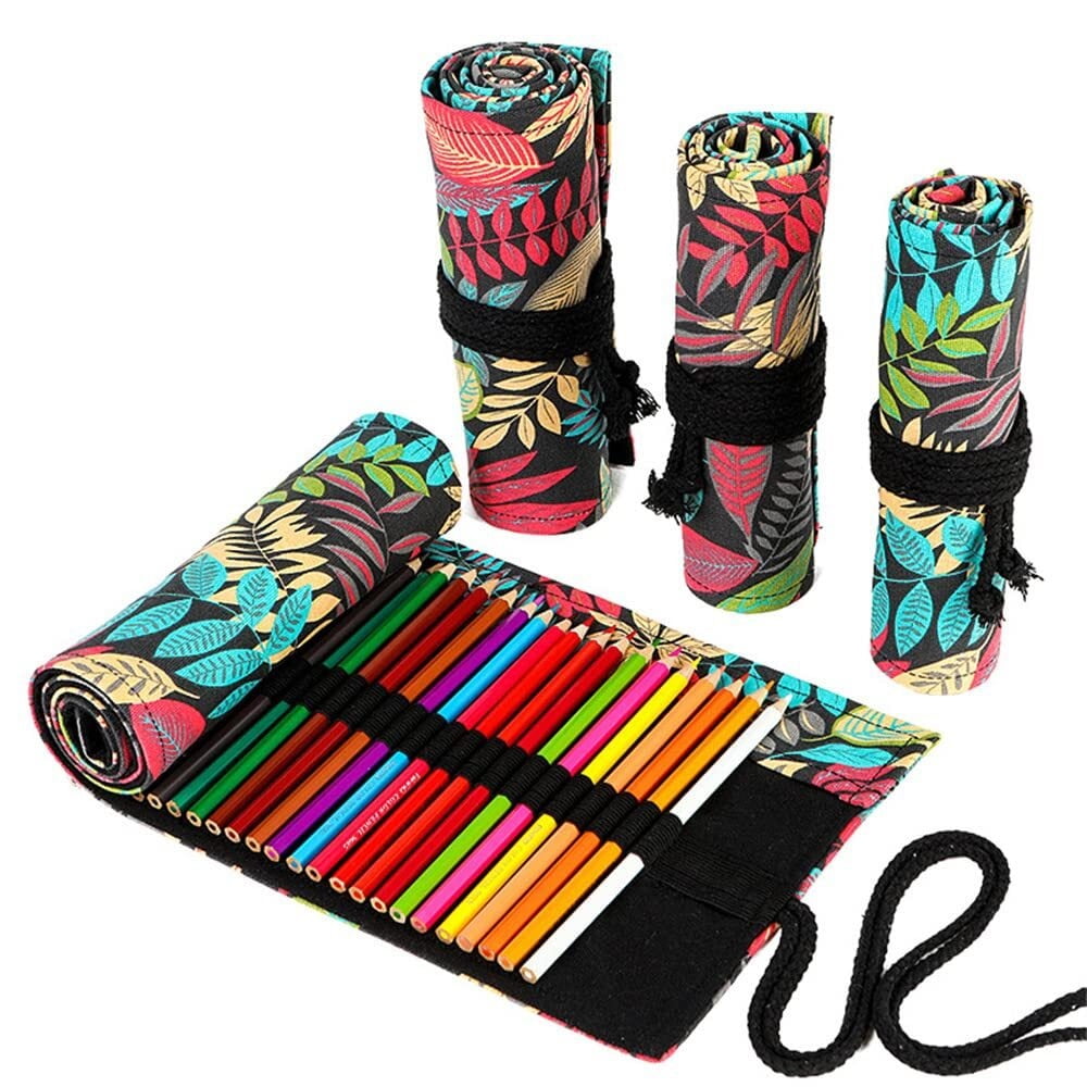 24/36/72 Slots Pencil Wrap Pencil Rolls, Artist Colored Pencils Roll Up ...