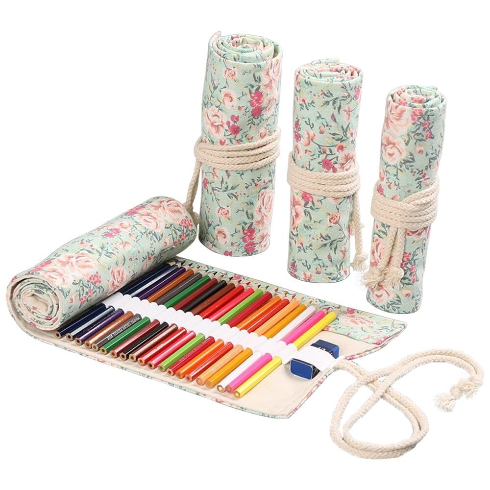24/36/72 Slots Pencil Wrap Pencil Rolls, Artist Colored Pencils Roll Up ...
