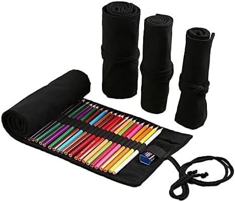 24/36/72 Slots Pencil Wrap Pencil Rolls, Artist Colored Pencils Roll Up ...