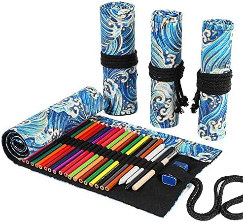 24/36/72 Slots Pencil Wrap Pencil Rolls, Artist Colored Pencils Roll Up ...