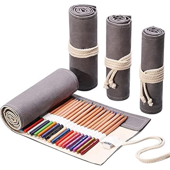 24/36/72 Slots Pencil Wrap Pencil Rolls, Artist Colored Pencils Roll Up ...
