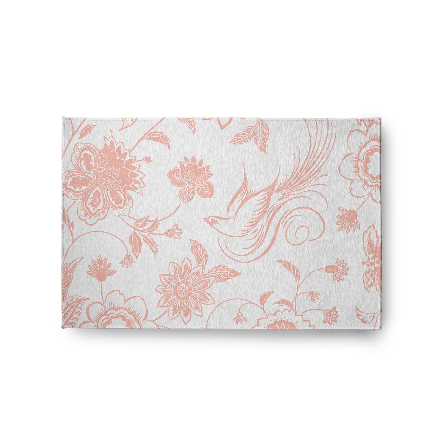 Simply Daisy 2x3 Bird Floral Chenille Rug - Blush - Walmart.com