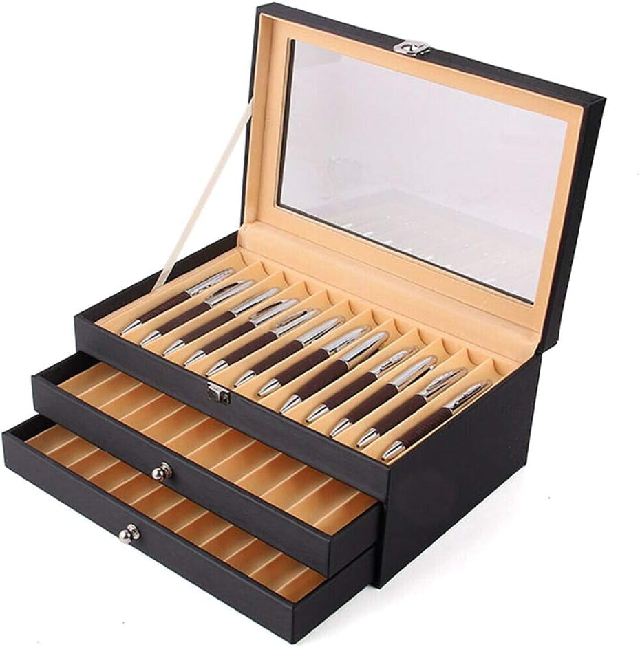 24/36 Slots Pen Display Box PU Leather, Pens Storage Fountain Pen ...
