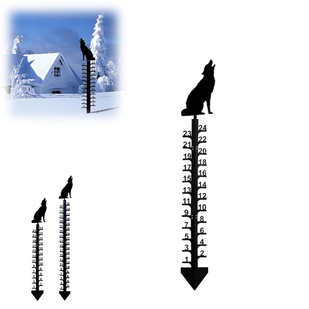 24/36 inch Snow Gauge Outdoor,Upgraded Iron Art Snow Measuring Gauge ...