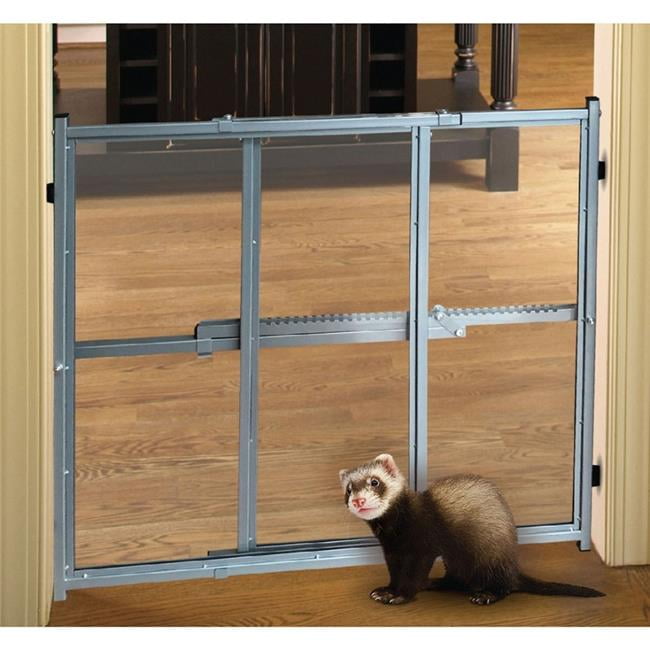 Cat Lady Adjustable Gate for Ferrets, Gray, Steel Frame, Plexi Panels ...