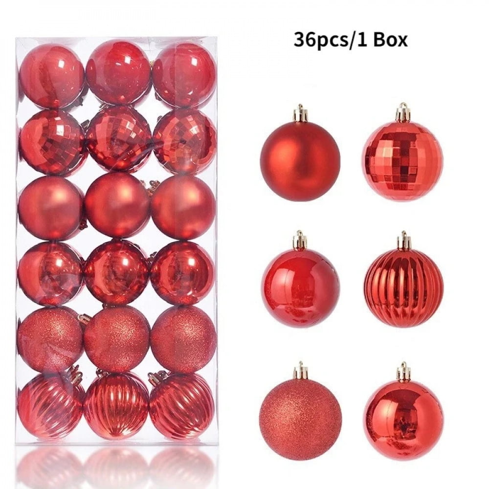 24/36Pcs Christmas Balls 4CM Ball Christmas Tree Pendant Ornaments for ...