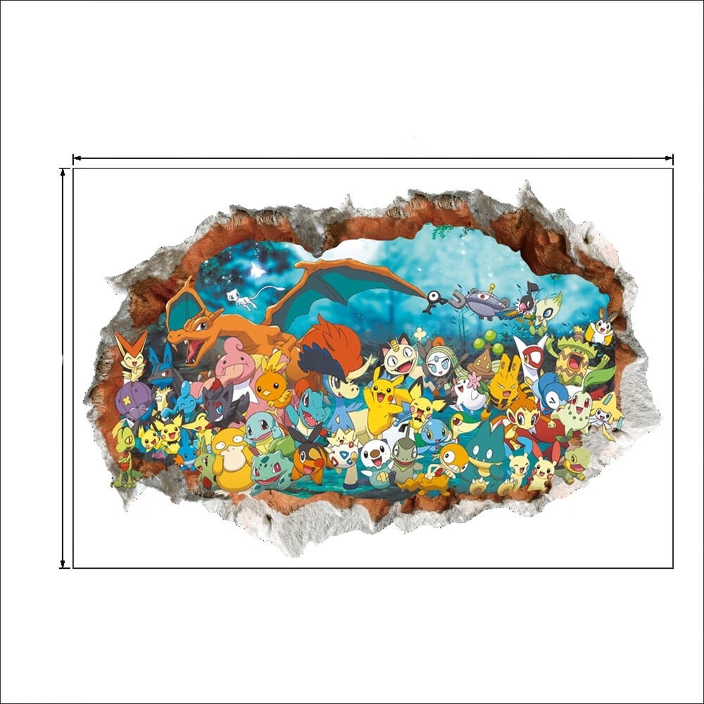 KLZO Charizard Cartoon 3D Wall Decal - Bedroom Decoration, Home ...