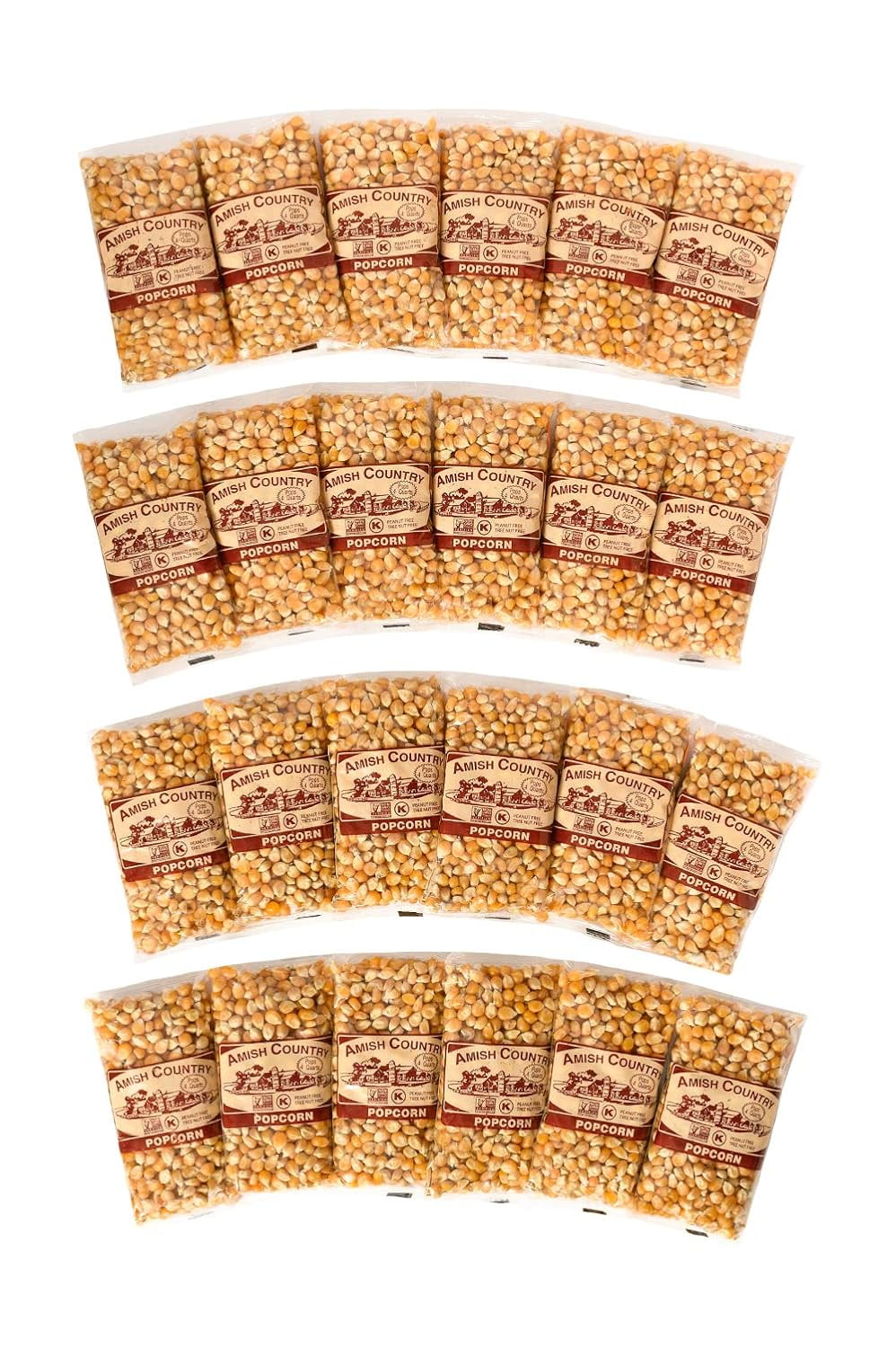 24-4 Oz Bags - Extra Large Caramel Type Kernels Old Fashioned, Non-GMO ...