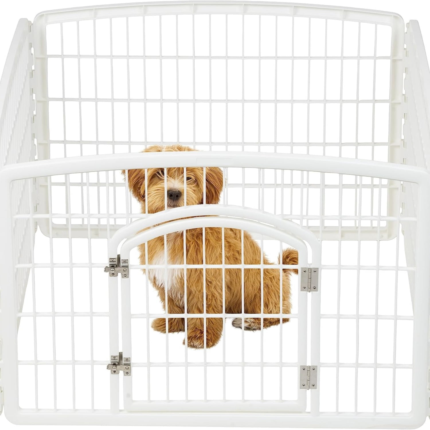 24" 4-Panel Dog Puppy Playpen Fence Enclosure with Dog Gate Door ...