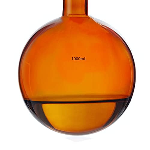 24/40 Amber Glass Flask Round Bottom 1-Neck Laboratory Brown Boiling ...