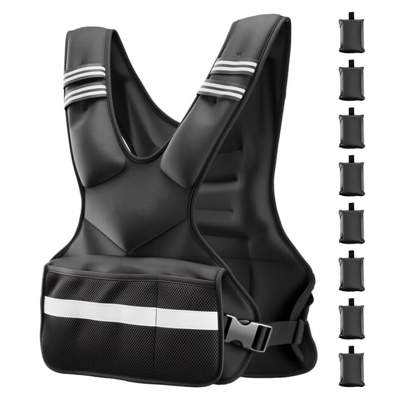 24-40 LBS X-Shape Comfort Adjustable Weighted Training Vest Set with 8 ...