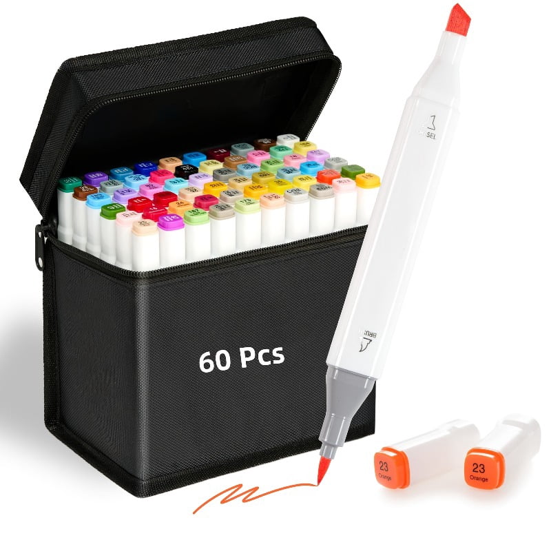 24/48/60/80/100/120/168 Colors Dual Tip Artist Alcohol Markers Set With ...