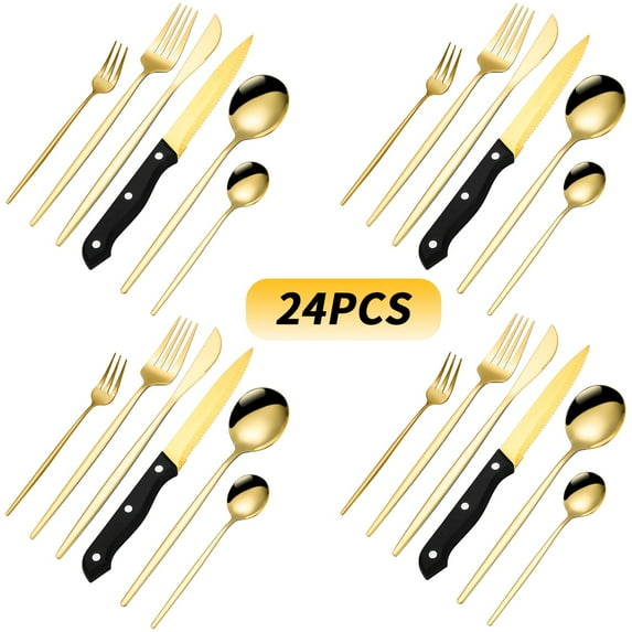 24/48/72Pcs Polished Stainless Steel Cutlery Set - 12-Person Silverware ...