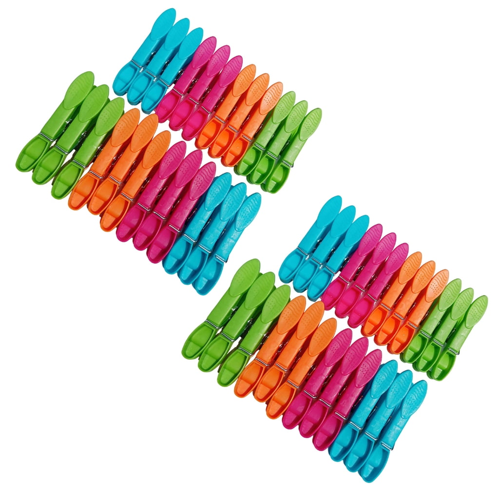 24/48Pcs Functional Plastic Clothespin Set Portable Laundry Clip Strong ...