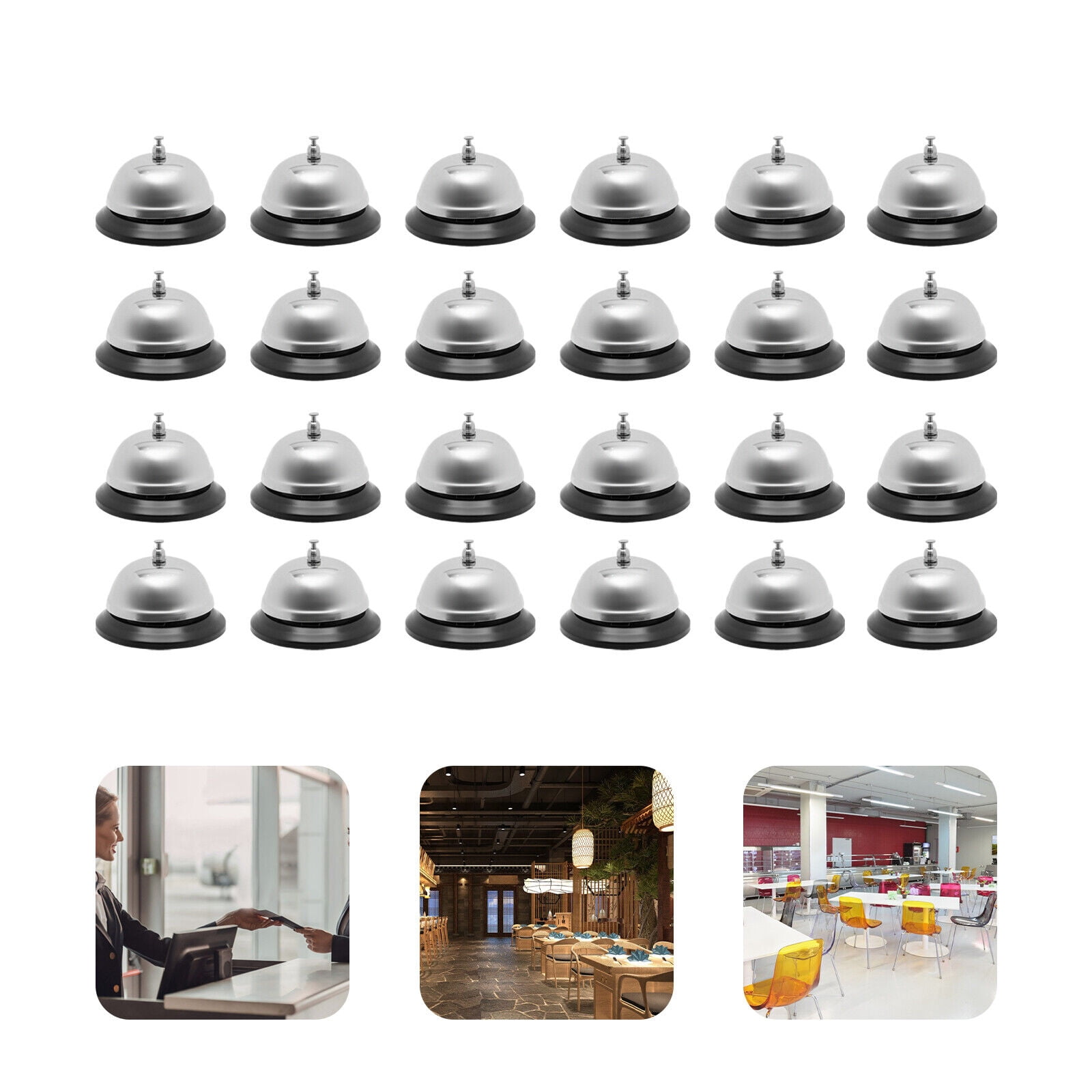 24/48Pcs Silver Customer Service Desk Service Bell Reception Call Bells ...