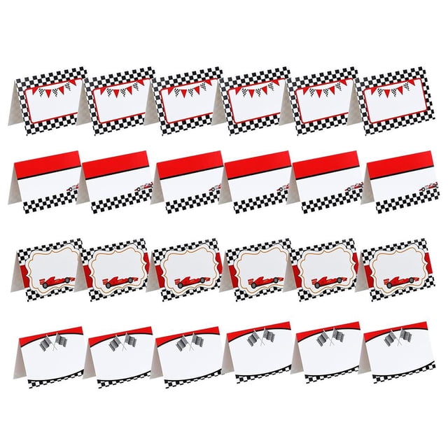 24/48x Race Car Food Labels Signs Folded Place Cards For Setting Name ...