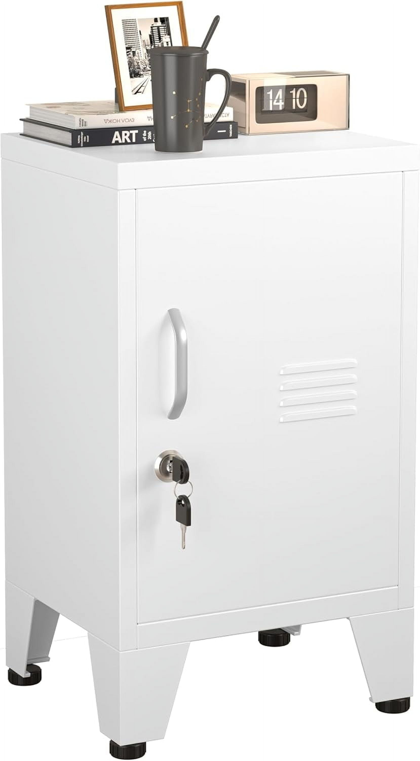 24.5" H Metal Locker Storage Cabinet with Lock - Adjustable Shelf ...