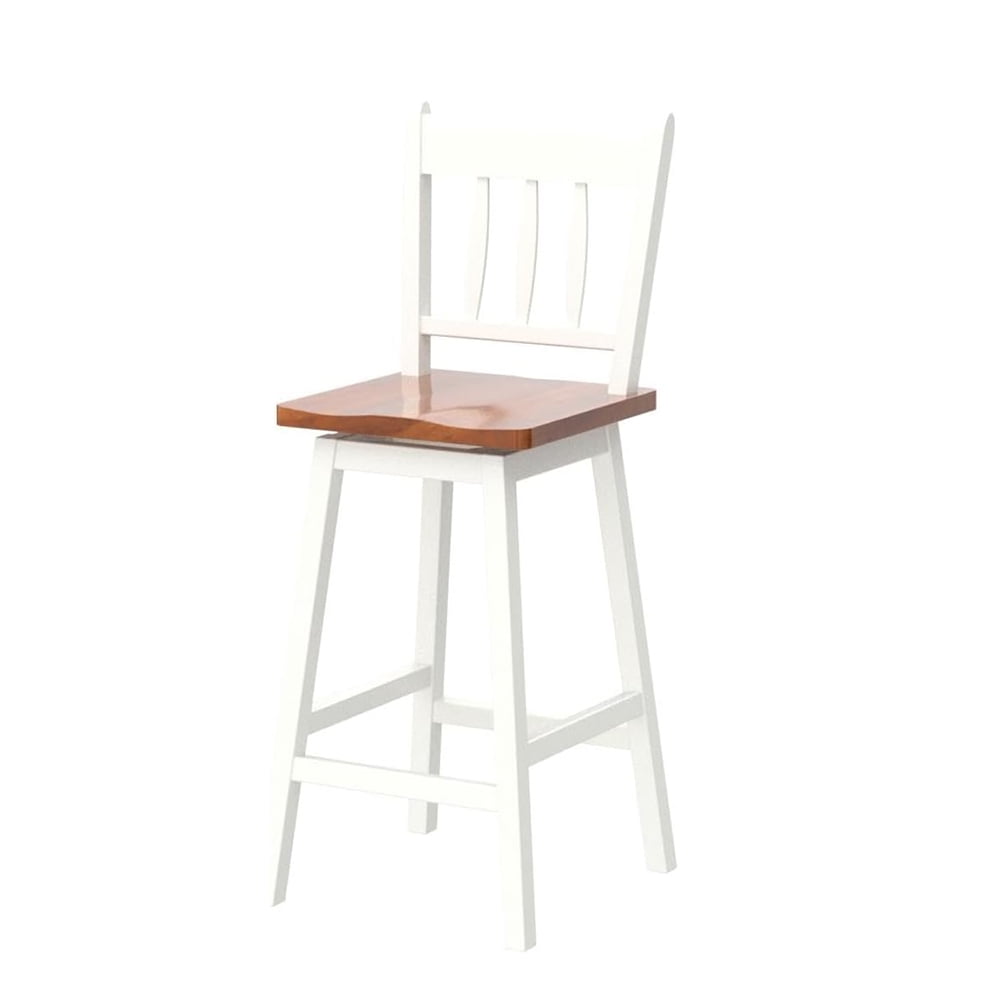 24.5 Inch Bar Stools, Rubber Wood Bar Chairs with 360°Swiveling, Swivel ...