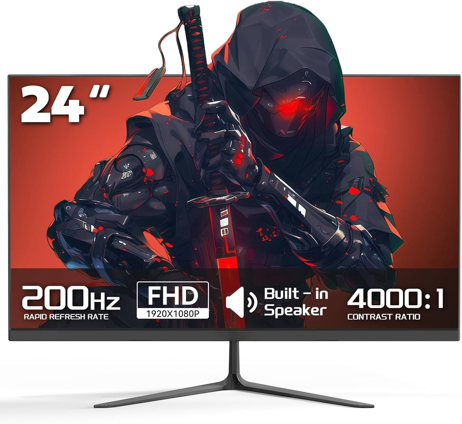 24.5 Inch Gaming 200Hz FHD (1920x1080) Computer Built-in Speakers, VA ...