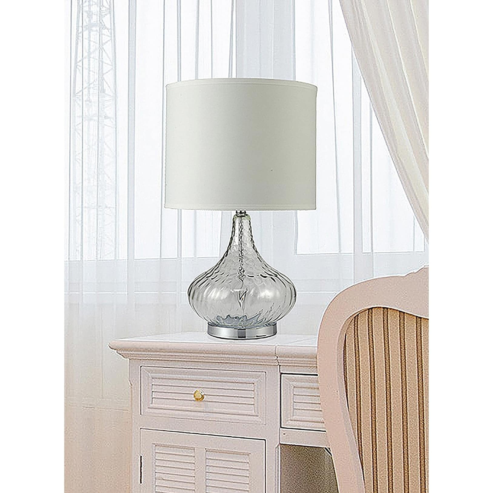 24.5 Inch Leann Fluted Clear Glass Table Lamp - Walmart.com