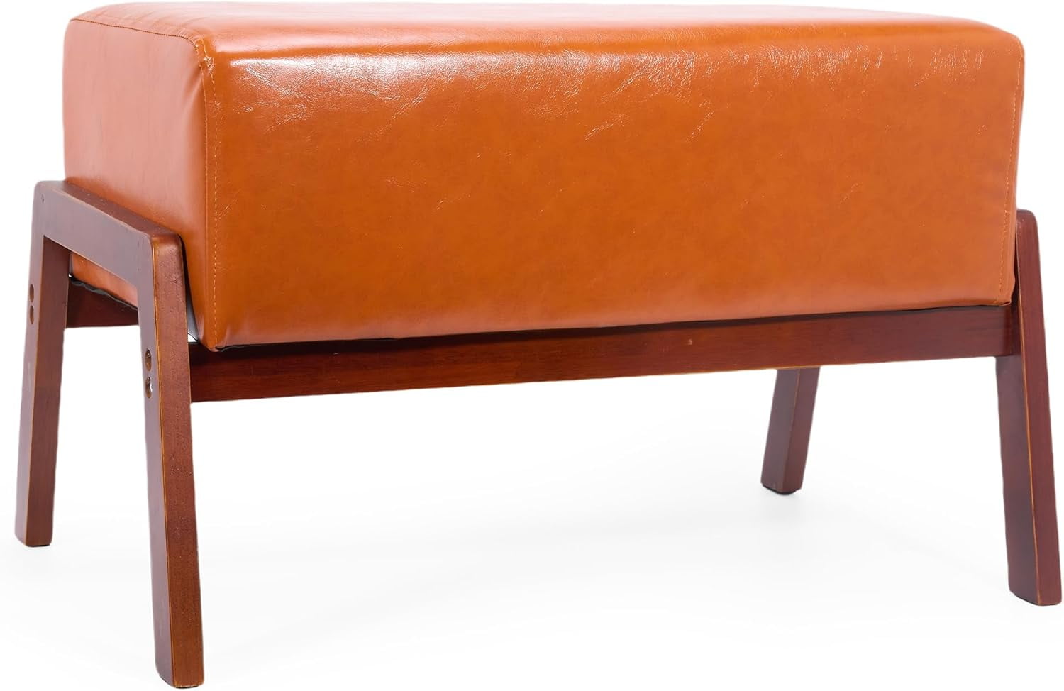 24.5'' Ottoman Leather Foot Stool, Rectangle Sofa Foot Rest Ottoman ...