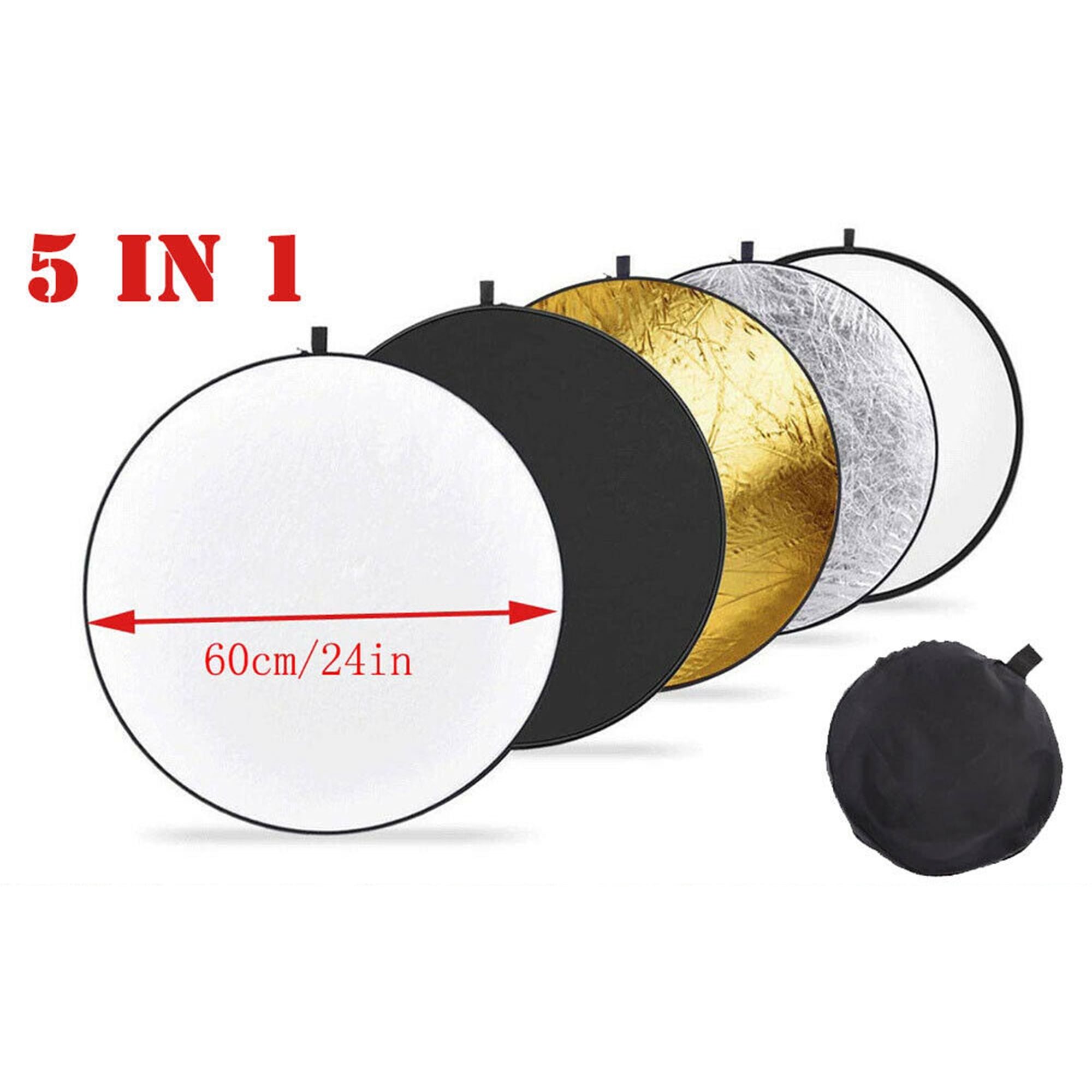 24" 5 in 1 Folding Reflector for Photography Collapsible Lighting ...