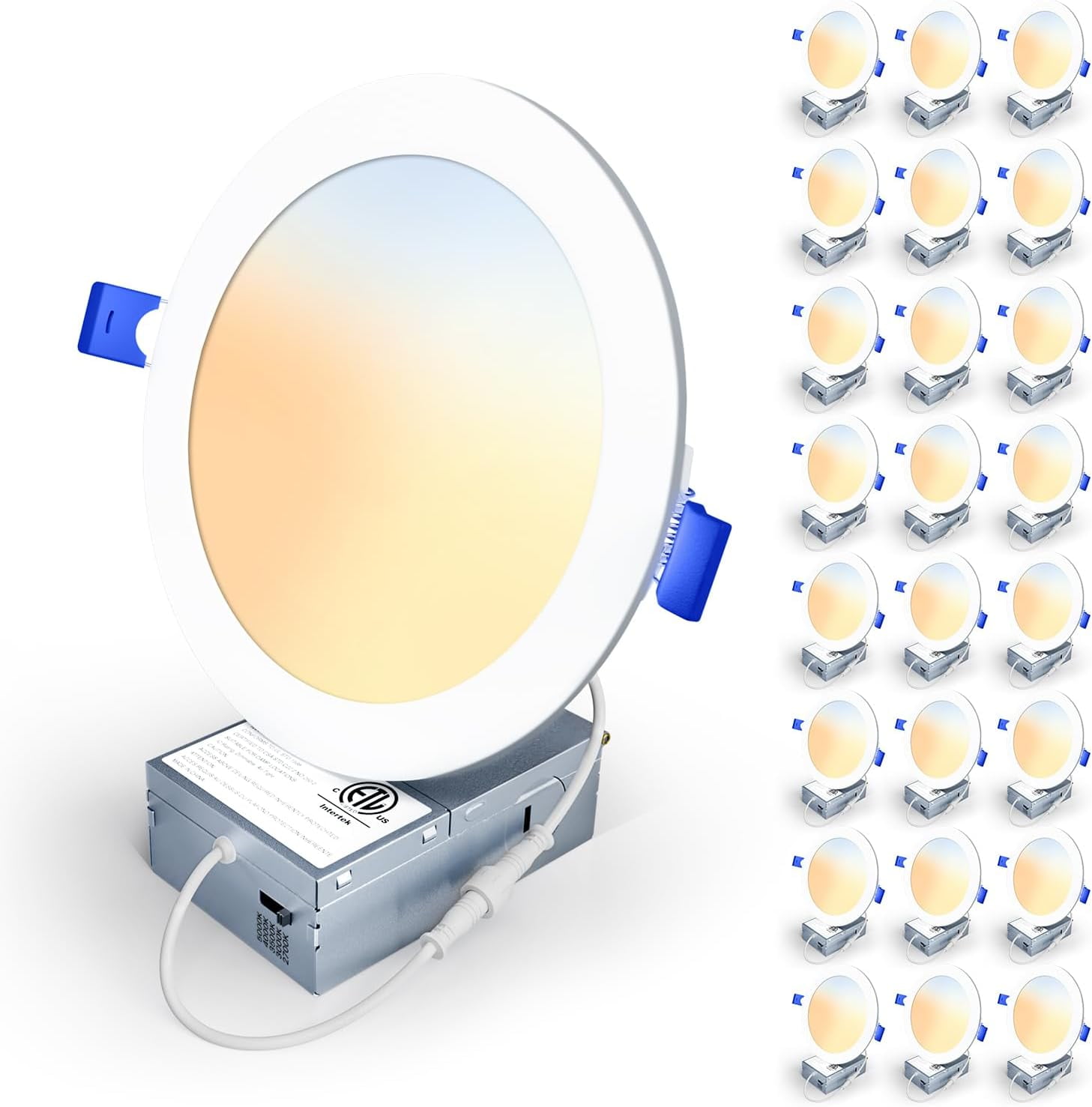 24 6 Inch 5CCT Recessed Light, Silm Canless Recessed Lighting, Dimmable ...