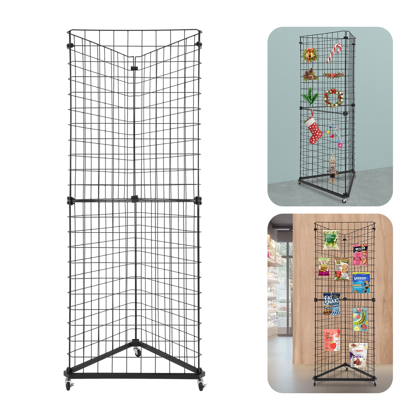 24*68in Wire Grid Panel Tower, Triangle Display Stand, Wire Grid ...