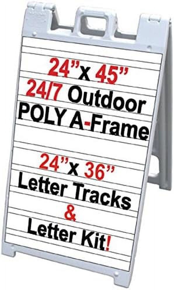24/7 24"X36" Signicade A-Frame Sidewalk Sign w/ 2 Letter Channel Panels ...