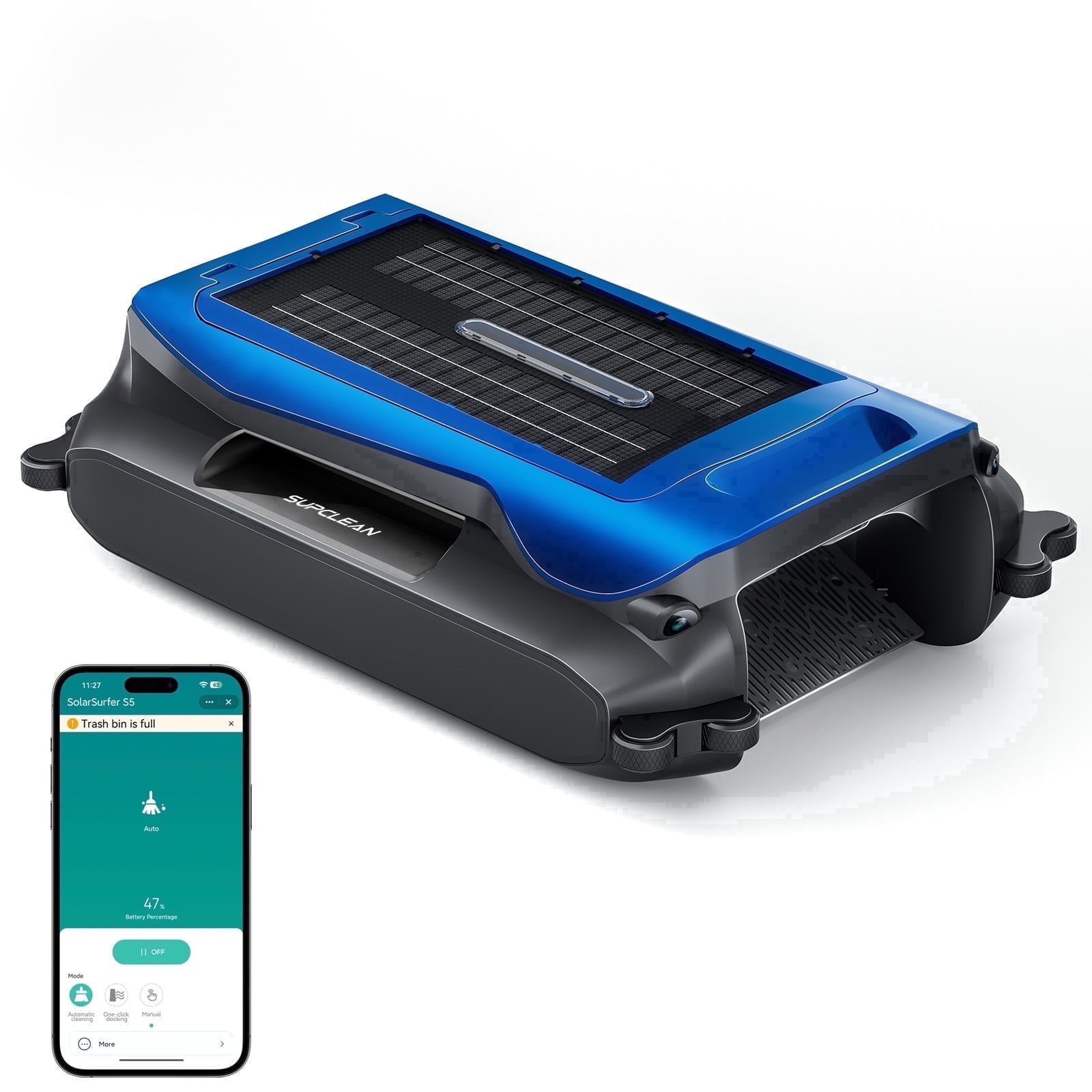 Supclean 24/7 Auto Solar Robotic Pool Skimmer with APP Control ...