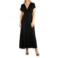 24/7 Comfort Apparel Women's Cap Sleeve V-Neck Maxi Dress - Walmart.com