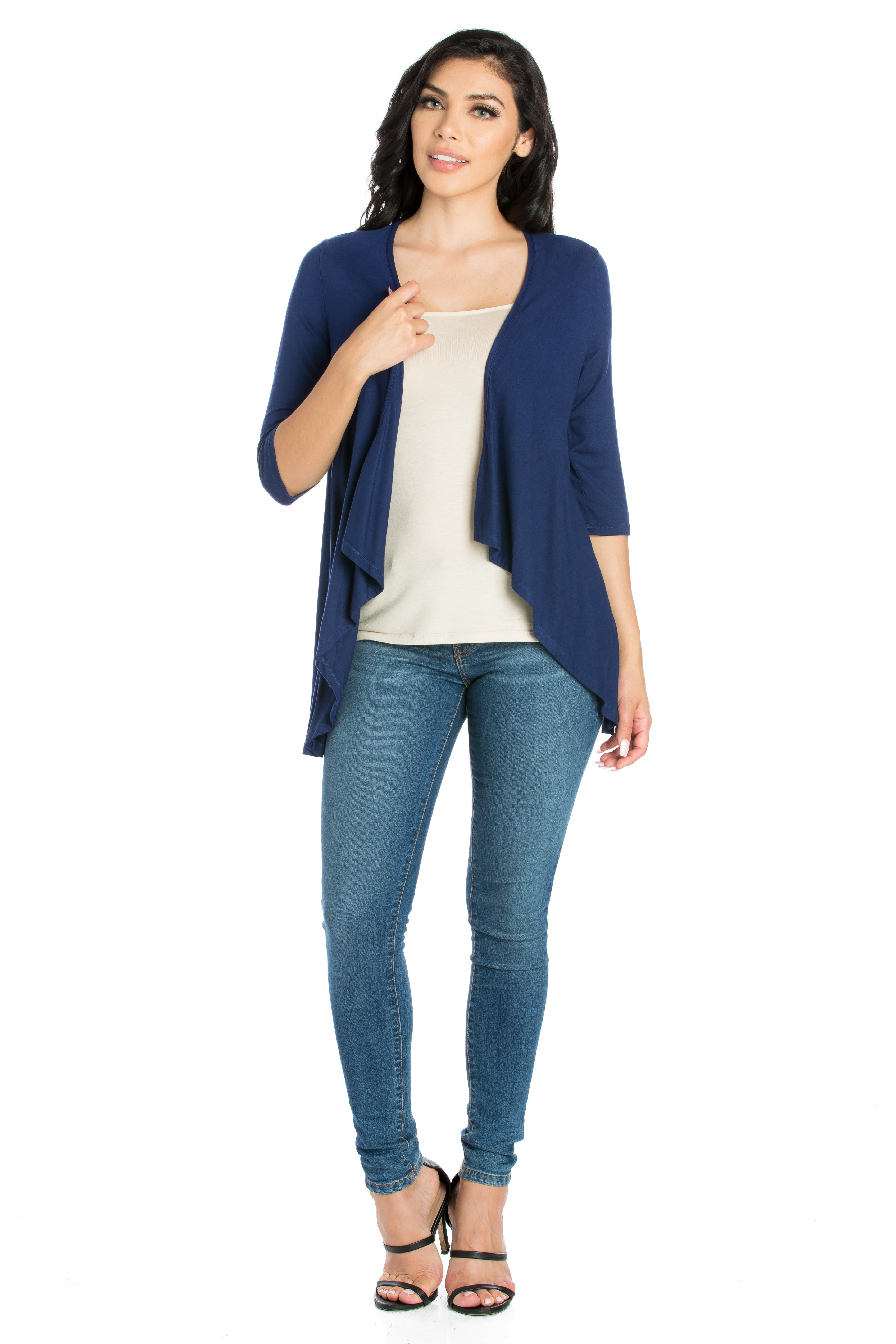 24/7 Comfort Apparel Women's Elbow Length Sleeve Open Cardigan ...