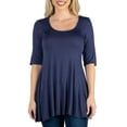 24 7 Comfort Apparel Womens Elbow Sleeve Swing Tunic Top