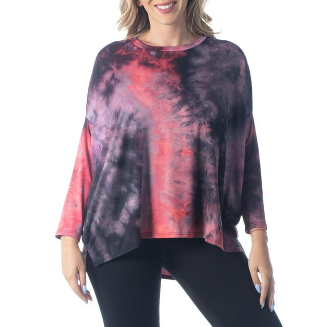 24 7 Comfort Apparel Womens Plus Size Oversized Long Sleeve Dolman Top