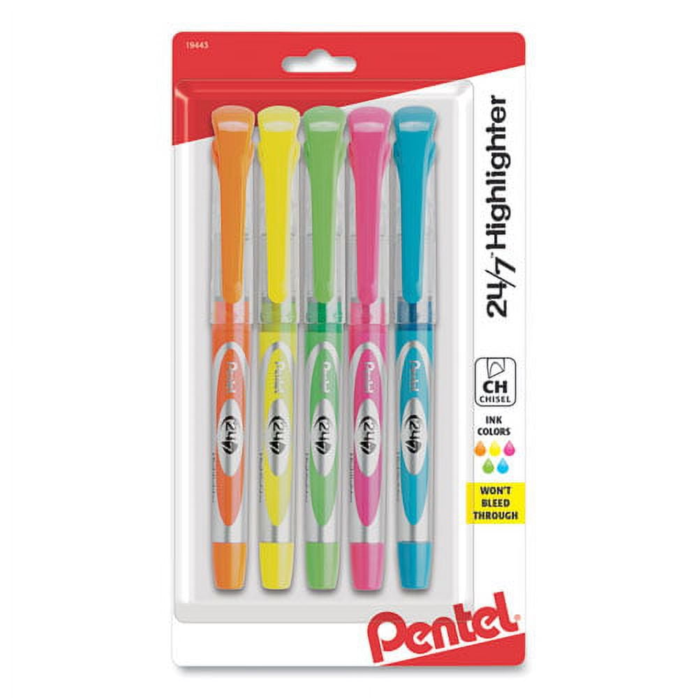 24/7 Highlighters, Assorted Ink Colors, Chisel Tip, Assorted Barrel ...
