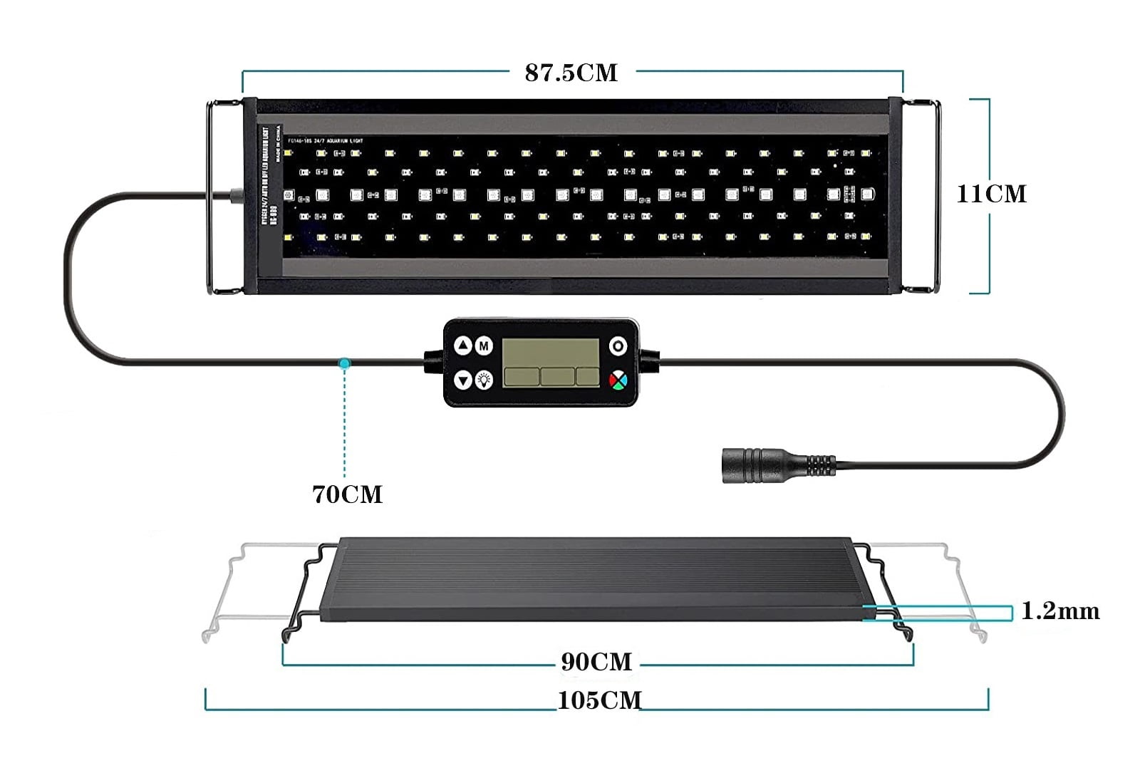 24/7 Lighting Aquarium Light Fish Tank Light With Timer Adjustable ...