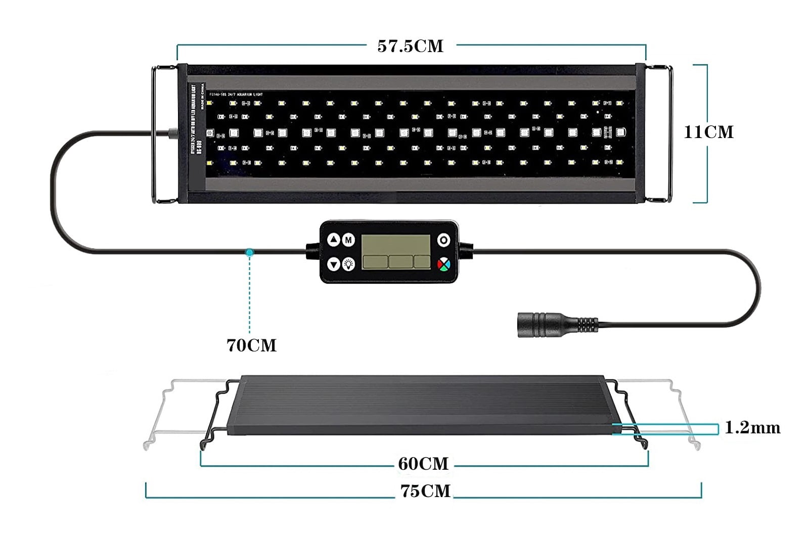 24/7 Lighting Aquarium Light Fish Tank Light With Timer Adjustable ...